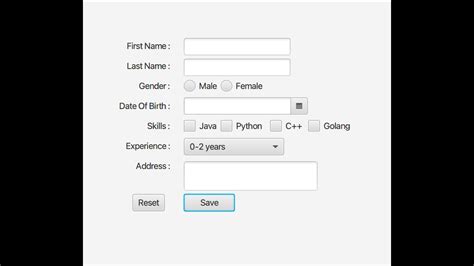 Javafx Registration Form In Intellij With Scenebuilder Youtube