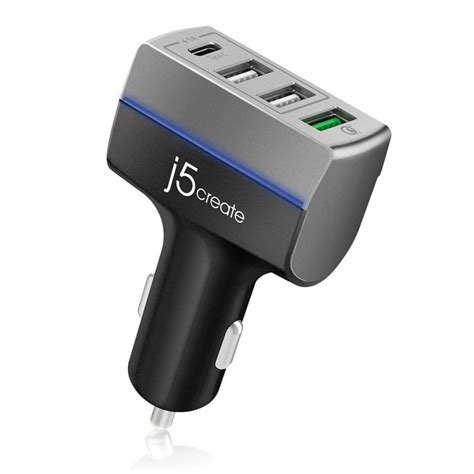 J Create JUPV Port USB QC Type C Car Charger GeeWiz