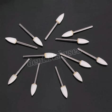 Dental White Stone Porcelain Resin Handpiece Polishing Burs Fg Flame