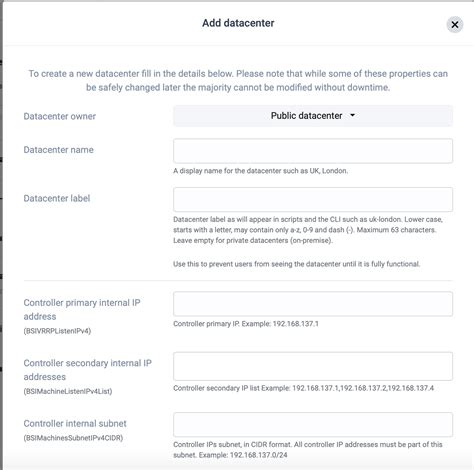 adding a new datacenter metalsoft 6 x documentation
