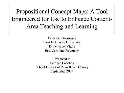 Ppt Propositional Concept Maps A Tool Engineered For Use To Enhance Content Area Teaching And