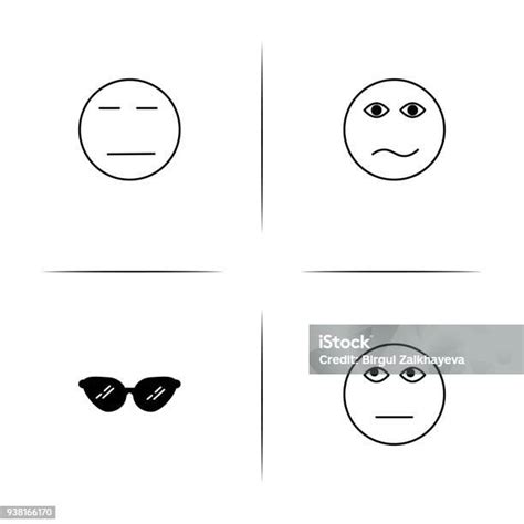 이모티콘 간단한 선형 아이콘 설정합니다 개요 벡터 아이콘 0명에 대한 스톡 벡터 아트 및 기타 이미지 0명 디자인 벡터