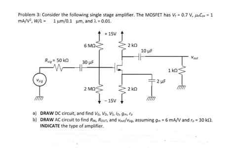 Consider The Following MOSFET Circuit Solved With DC Chegg Com