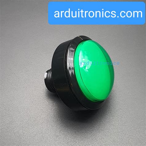 ปุ่มกดตู้เกม สวิตช์กดติดปล่อยดับขนาดใหญ่ 60mm พร้อมไฟ Led สีเขียว Arduino Raspberry Pi