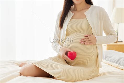 사랑 심장 근접 촬영을 들고 임신 어머니 사진 무료 다운로드 Lovepik