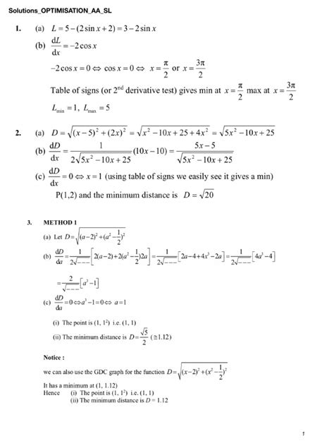 Solutions Optimisation Aa Sl Pdf Mathematical Relations
