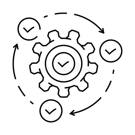 Implementation Business Process Line Icon Vector Illustration Stock Illustration Illustration