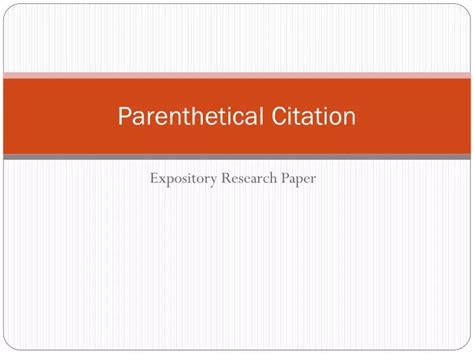 PPT Parenthetical Citation PowerPoint Presentation Free Download ID