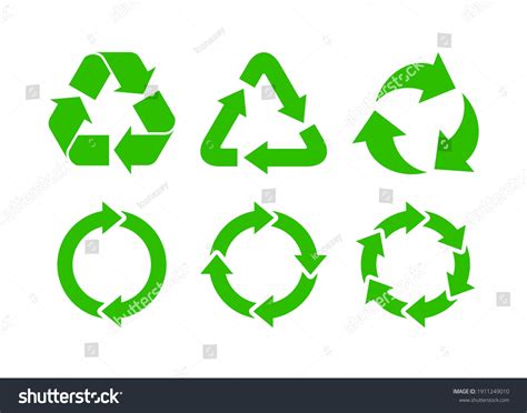 Recycle Icon Set Vector Rotate Circle Stock Vector Royalty Free Shutterstock