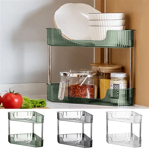 Xuniizn Kitchen Corner Shelves Kitchen Organization Shelf Rack 2 Tier