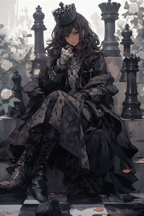 Queen ♛ Anime Guy Long Hair Animation Art Character Design Queen Anime