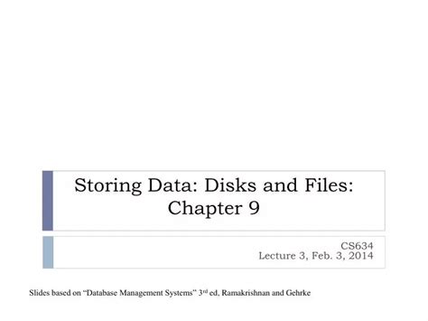 Ppt Storing Data Disks And Files Chapter 9 Powerpoint Presentation