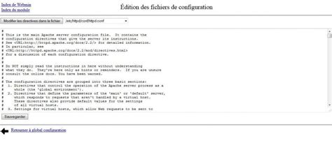 Vhost Apache Création Modification Et Suppression Sous Webmin Documentation