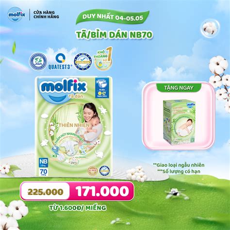 Live Molfix Tặng 1 Hộp Quà Sơ Sinh Tãbỉm Dán Sơ Sinh Molfix Thiên