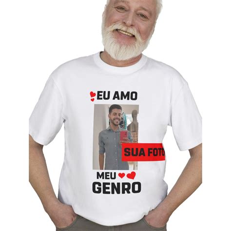 Camisa Personalizada Com Foto E Frase Eu Amo Meu Genro Nora Sogro Sogra