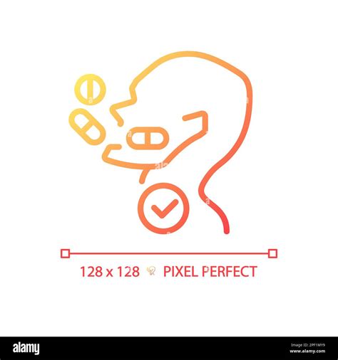 Take Medication Pixel Perfect Gradient Linear Vector Icon Stock Vector