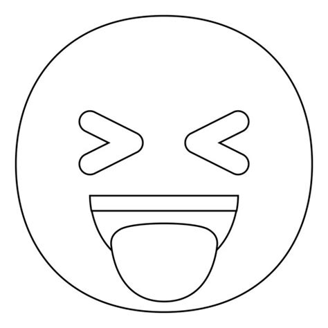Раскраска Зажмуренный смайлик с высунутым языком распечатать раскраски для детей