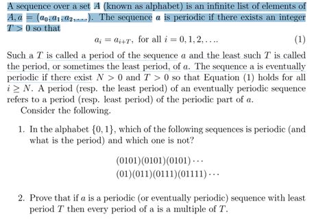 A Sequence Over A Set A Known As Alphabet Is An
