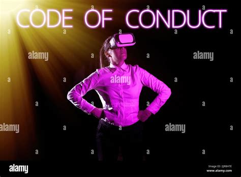 Conceptual Display Code Of Conduct Business Overview Ethics Rules Moral Codes Ethical