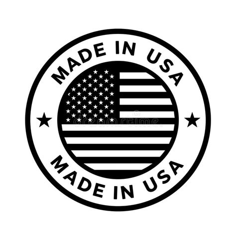 Made In Usa Icon In Circle Outline American Quality Product Symbol