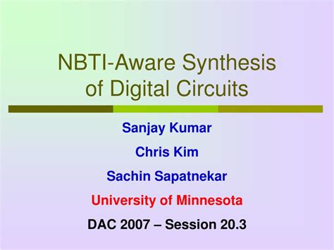 Ppt Nbti Aware Synthesis Of Digital Circuits Powerpoint Presentation Id33811