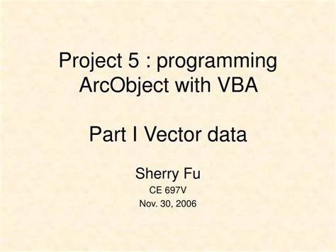 Ppt Project 5 Programming Arcobject With Vba Part I Vector Data