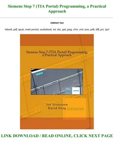 Download Pdf Siemens Step 7 Tia Portal Programming A Practical