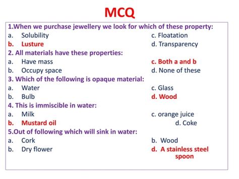 Sorting Material Into Groups Extra Questions Pptx