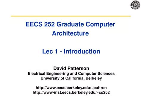 ppt eecs 252 graduate computer architecture lec 1 introduction powerpoint presentation id