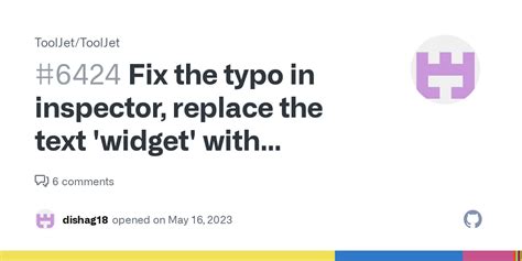 Fix The Typo In Inspector Replace The Text Widget With Component Issue ToolJet