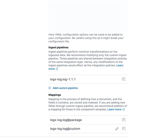 Fleet Display Pipelines And Mappings Sections In The Policy Editor For Input Packages · Issue