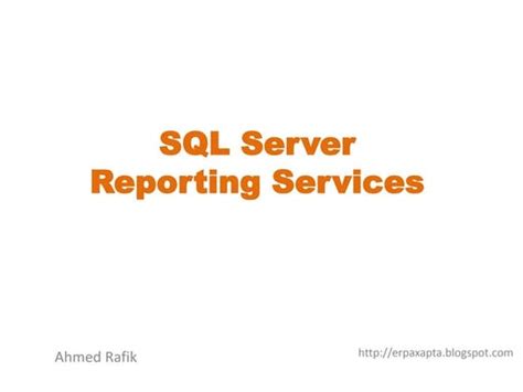Sql Server Reporting Services Ssrs 101 Ppt