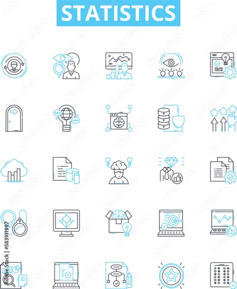 Statistics Vector Line Icons Set Statistic Analytics Data Variables