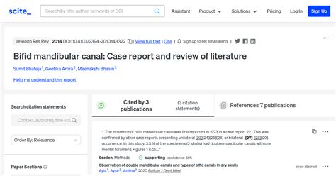 Citation Report Bifid Mandibular Canal Case Report And Review Of
