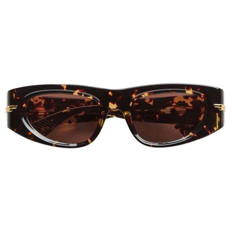 Bottega Veneta Acetate Oval Sunglasses Havana Brown Sunglasses Bottega Veneta Eyewear