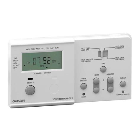 Grasslin Towerchron Qe1 Qe2 Installation And Users Instructions Pdf