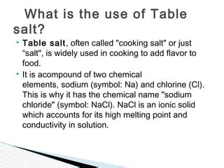 Uses Of Salts Ppt