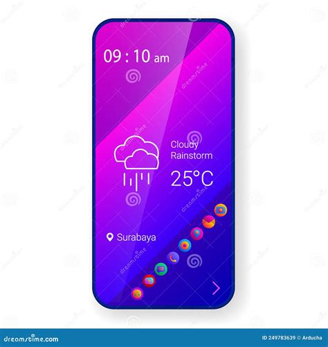 Custom Home Screen User Interface Mobile App Realistic Stock Vector Illustration Of Cutom