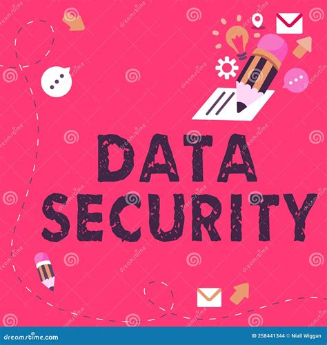 Writing Displaying Text Data Security Word For Protected Important Personal Data From