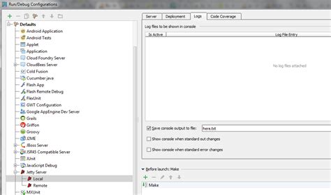 Run A Project From Jetty In Intellij With Run Time Info Outputted To A