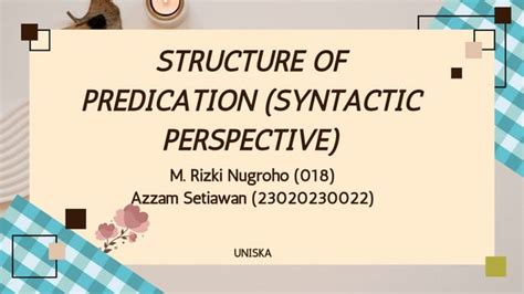 Structure Of Predication Education English Pdf