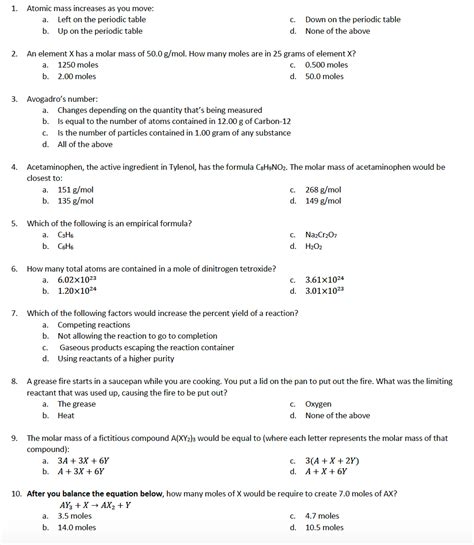 Solved 1 Atomic Mass Increases As You Move Left On The Chegg Com