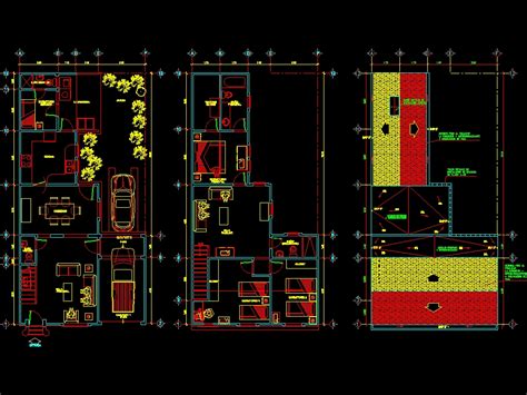 Casa De 2 Pisos En Dwg 160 Mb Librería Cad