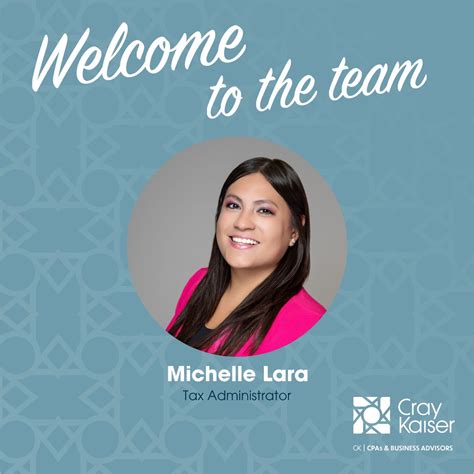 🌟welcome Michelle Lara 🌟 We Are Thrilled To Announce Michelle Lara Has Joined Us As Our New Tax