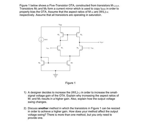 Solved Figure 1 Below Shows A Five Transistor OTA Chegg Com