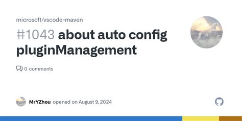 About Auto Config Pluginmanagement · Issue 1043 · Microsoftvscode