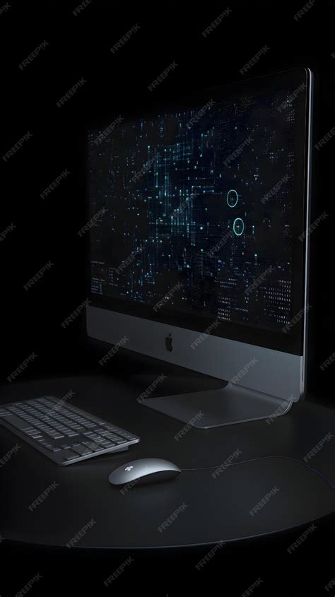 Free Photo Computer Screen With Binary Code And Mouse On Black Background 3d Render