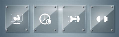 설정 아령 잠을 시간이 고 보디 근육 정사각형 유리 패널 벡터 덤벨에 대한 스톡 벡터 아트 및 기타 이미지 덤벨 0명 건강한 생활방식 Istock