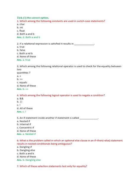 Chapter 8 Conditional Constructors In Java Emcqs Pdf Control Flow Boolean Data Type