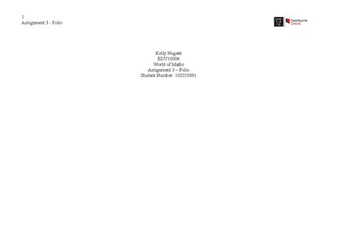 Edu20002 Assignment 2 Mathematics In Practice Assignment Edu20002